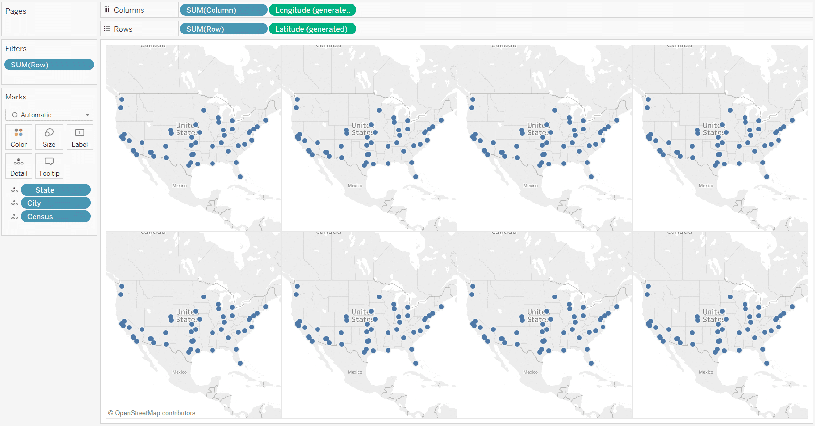 How to Make Trellis / Tile / Small Multiple Maps in Tableau