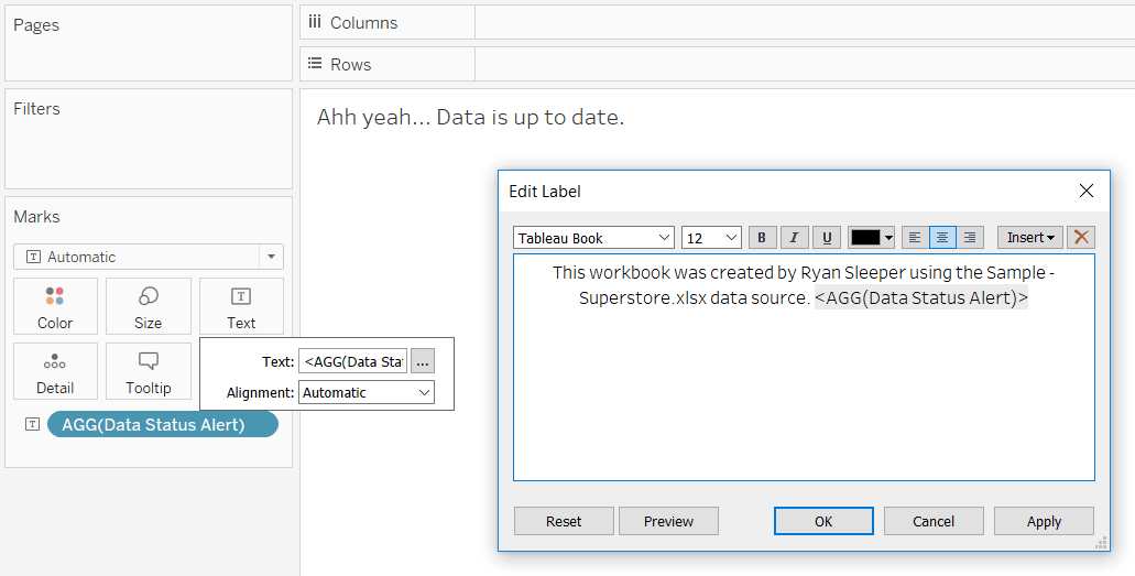 Dashboard Element 3: The Signature Line with Data Status Alert