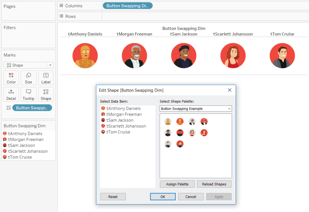 How to do “Button Swapping” in Tableau