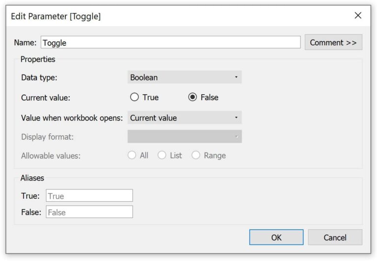 How to Make a Boolean Toggle in Tableau