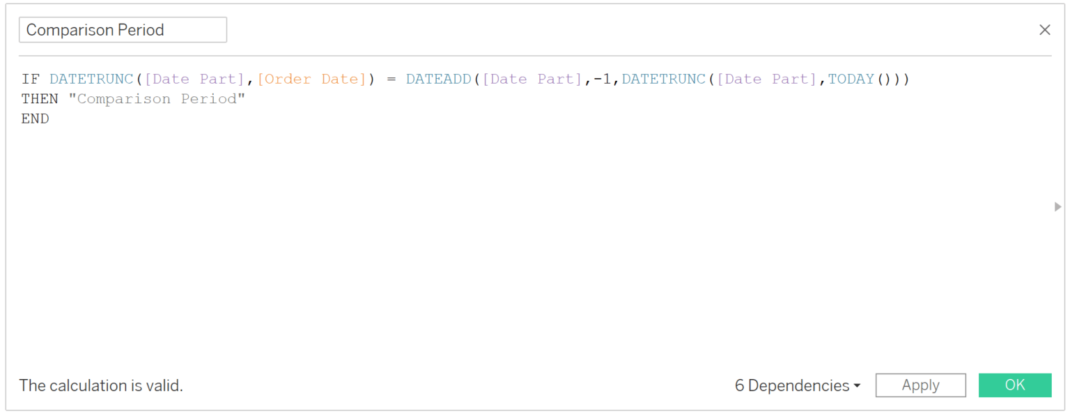 How to Automatically Compare Date Periods in Tableau