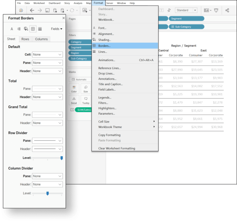 Tableau Formatting Series: How to Use Lines and Borders