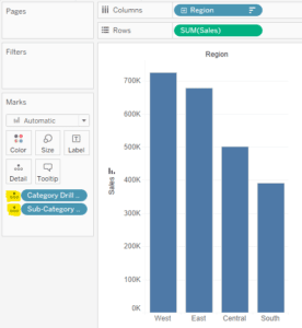 How to Drill into a Bar Chart Using Sets in Tableau