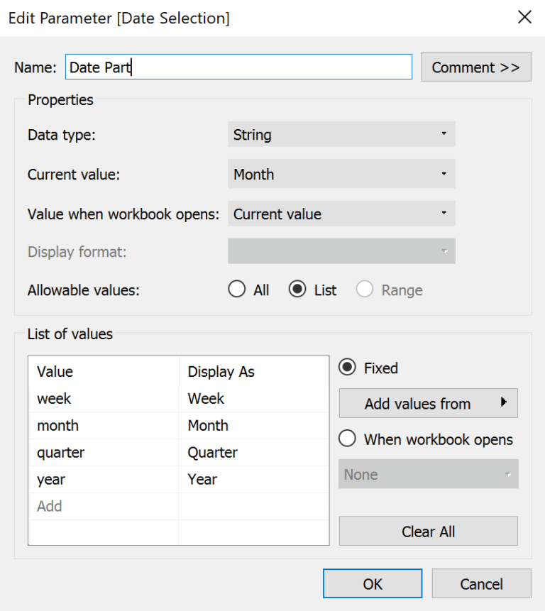 How to do Dynamic Date Selections in Tableau