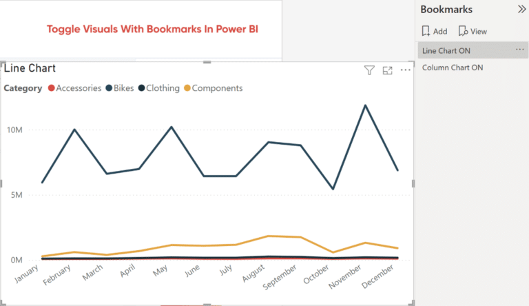 Toggle Visuals With Bookmarks in Power BI