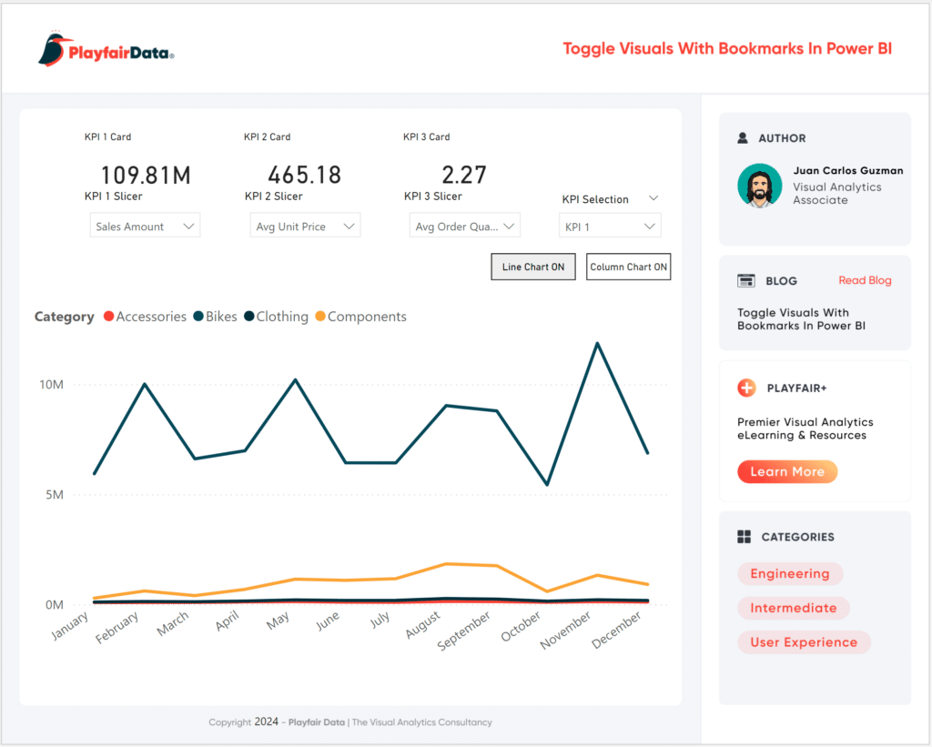 Toggle Visuals With Bookmarks in Power BI